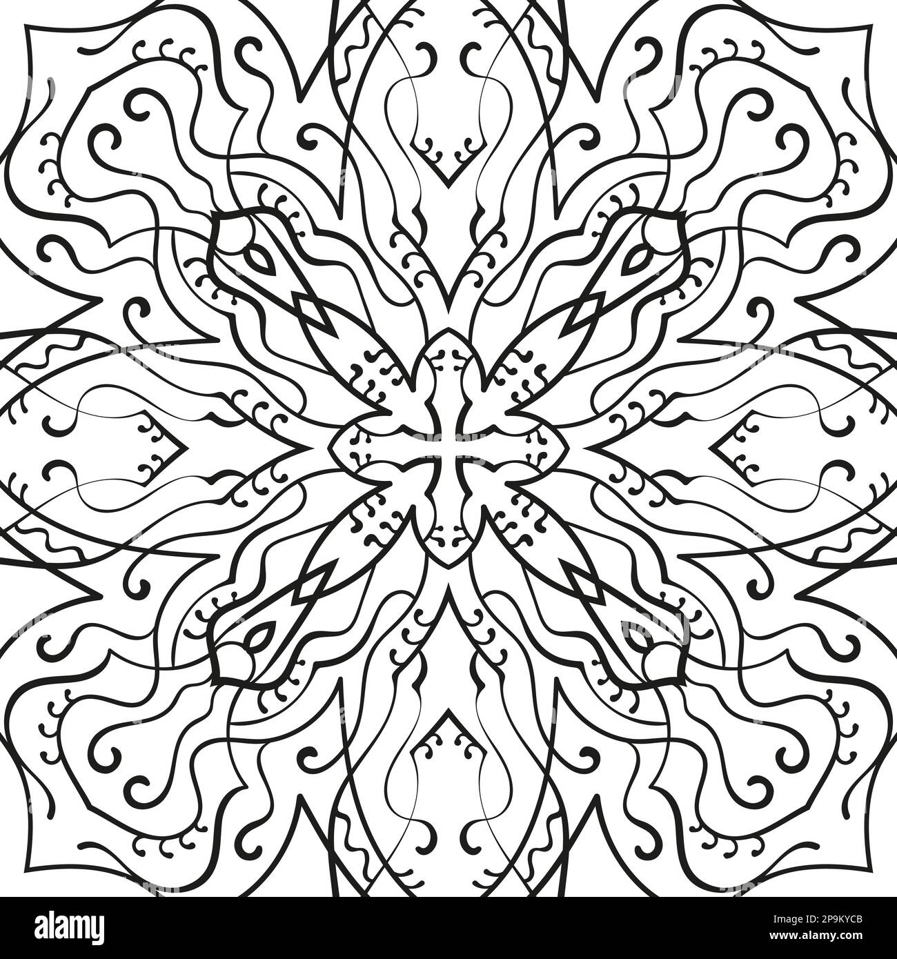 Ornamental background for coloring book, Vector illustration in black ...
