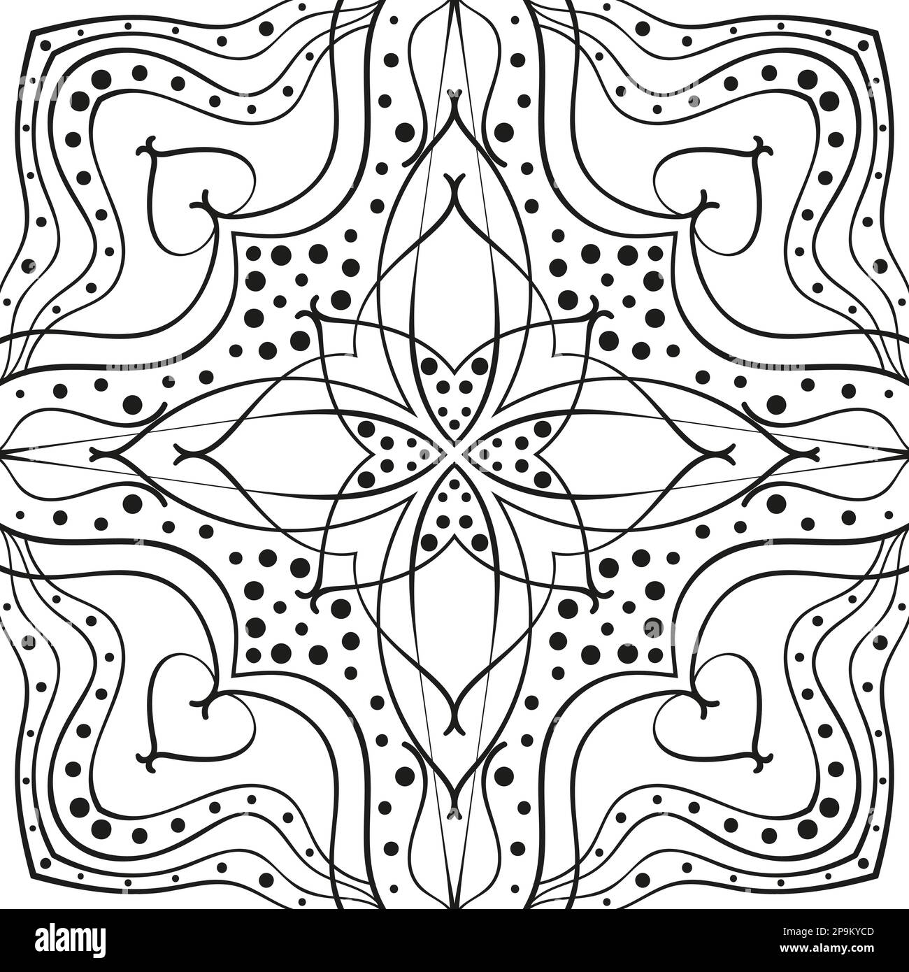 Ornamental background for coloring book, Vector illustration in black ...