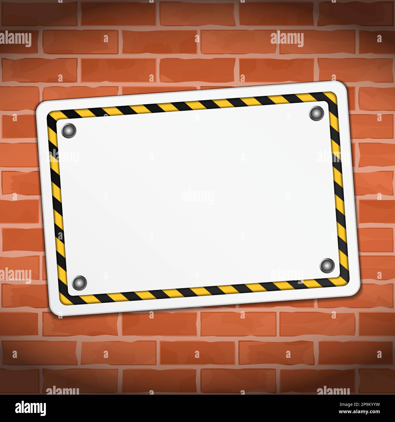 Blank banner on brick wall, vector eps10 illustration Stock Vector ...