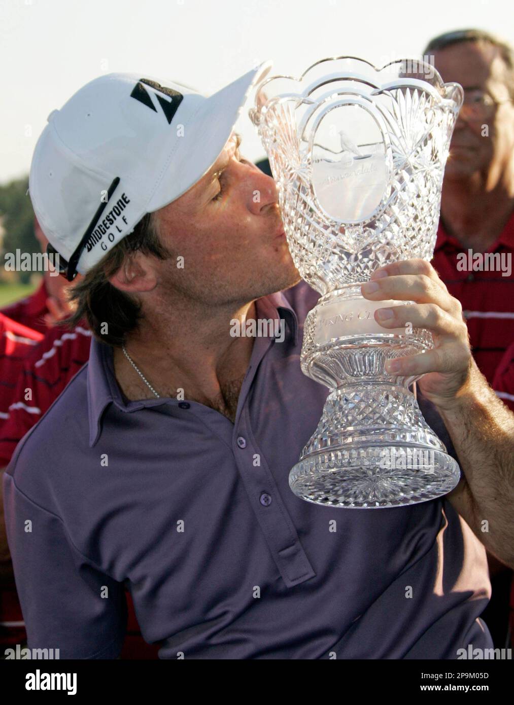 Will MacKenzie kisses the trophy after he won the Viking Classic golf ...