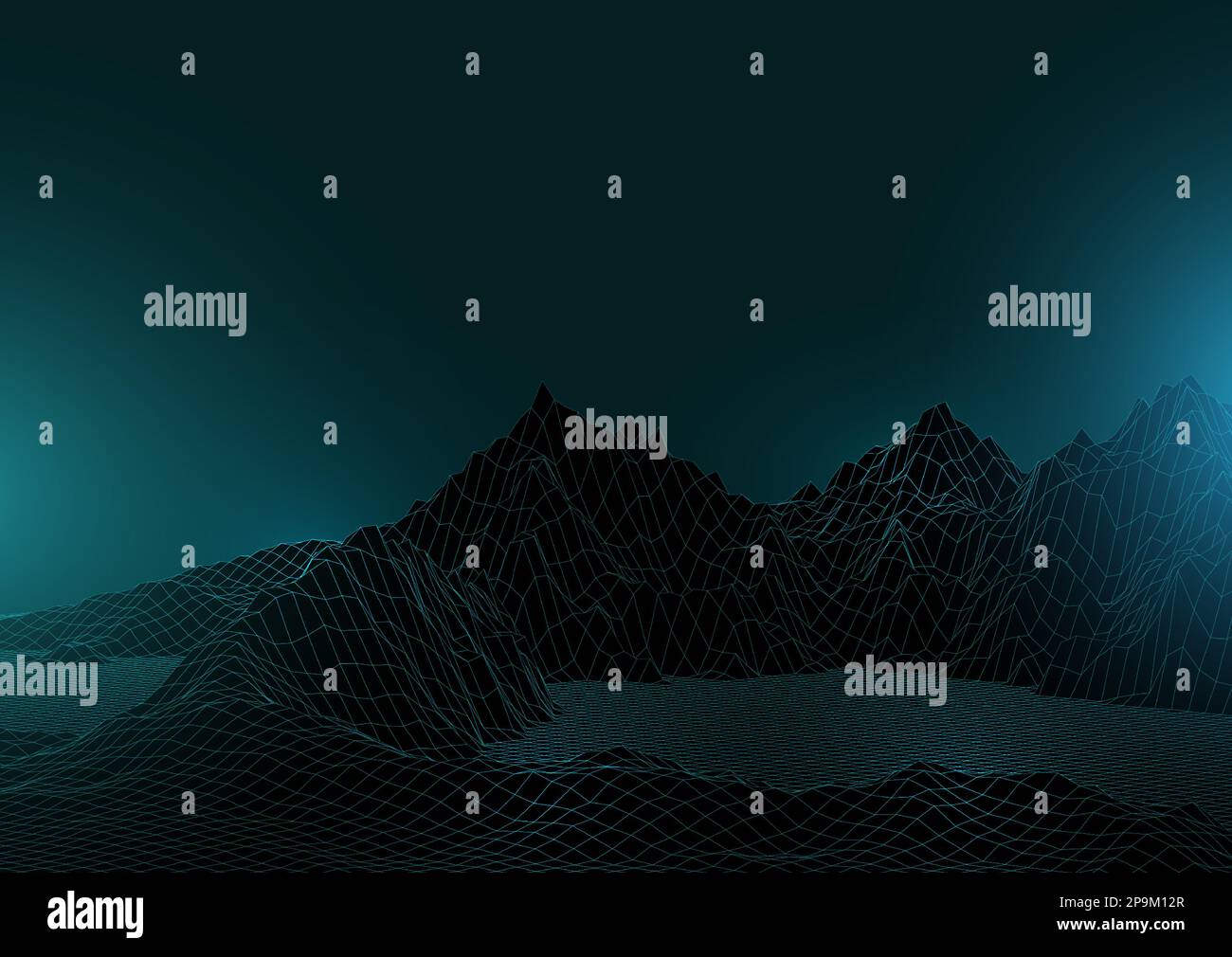 3D style abstract background with wireframe landscape Stock Vector ...