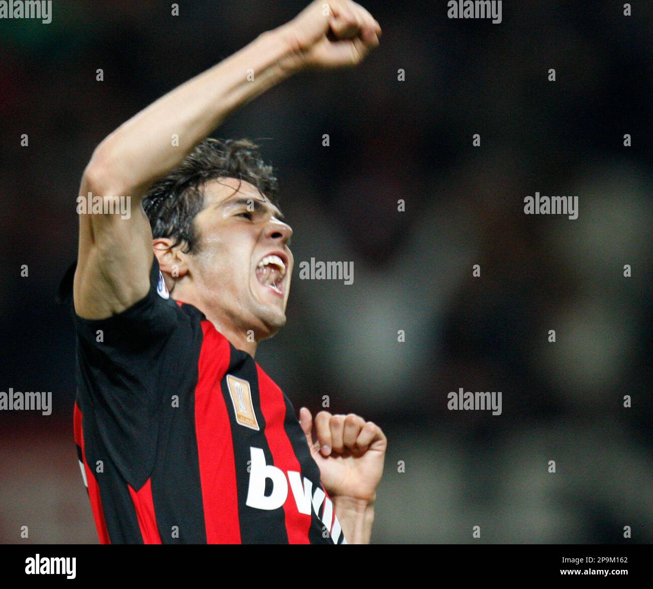 AC Milan Brazilian forward Kaka' celebrates after scoring against Lazio ...