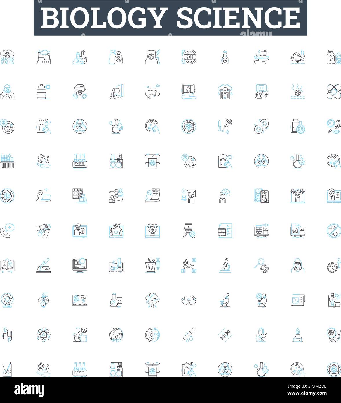 Biology Science Vector Line Icons Set Biology Science Biochemistry