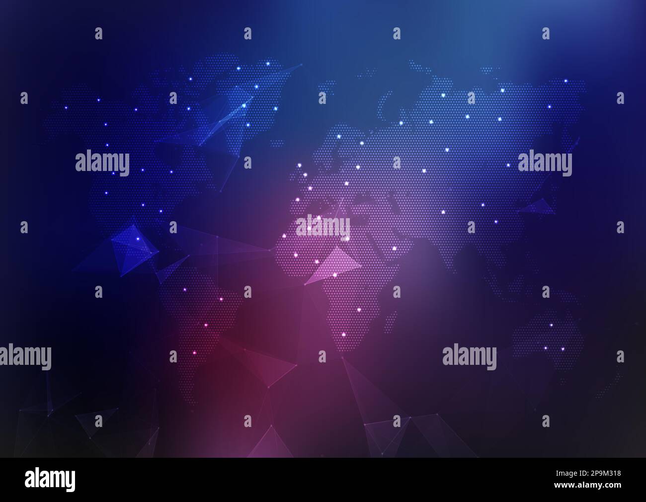 Abstract world map design with connecting lines and dots Stock Vector ...