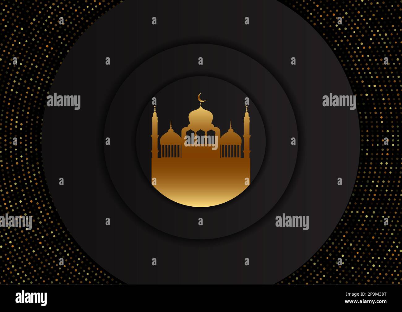 Abstract Ramadan Kareem background with gold mosque design Stock Vector ...