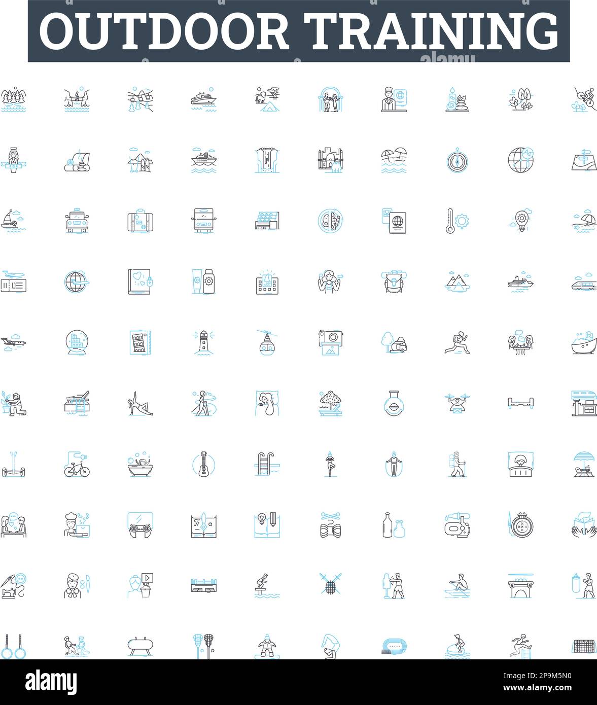outdoor training vector line icons set. Outdoor, Training, Exercise ...