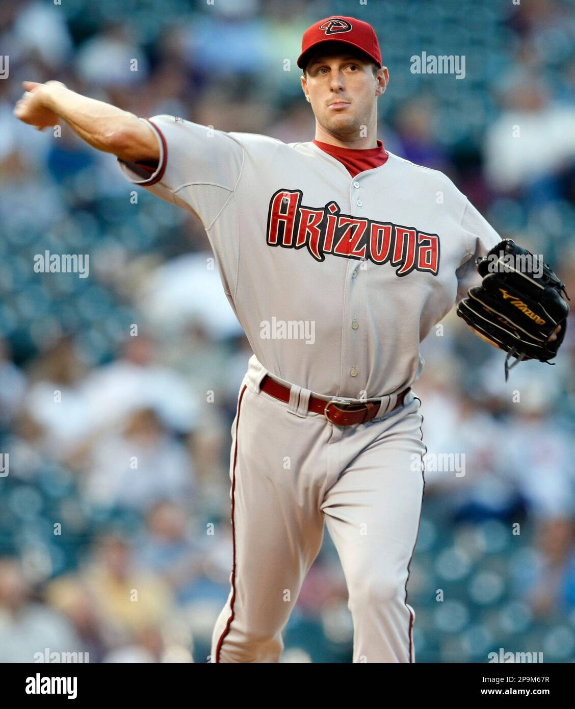 Arizona Diamondbacks starting pitcher Max Scherzer turns to make a ...