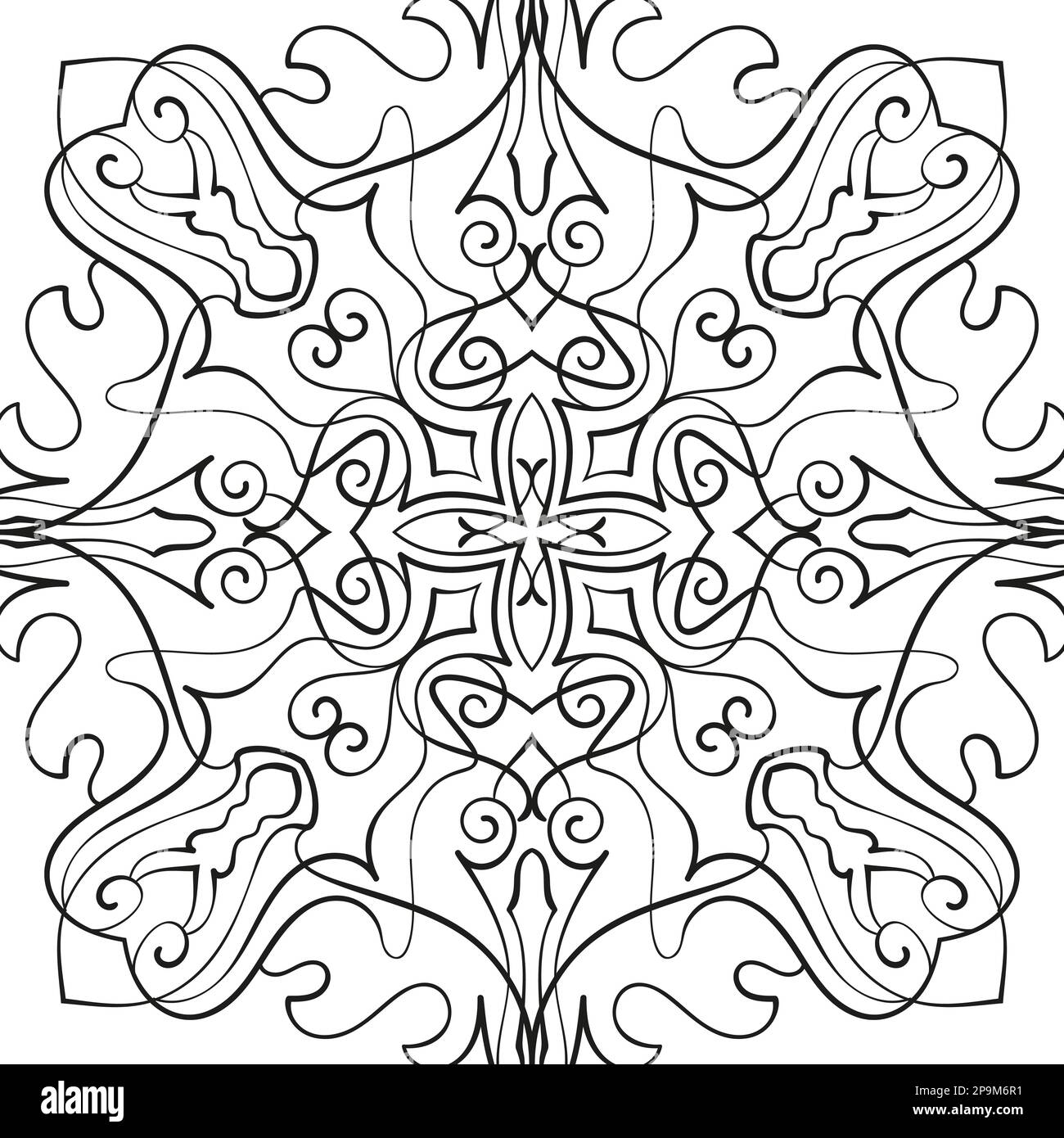Ornamental background for coloring book, Vector illustration in black ...