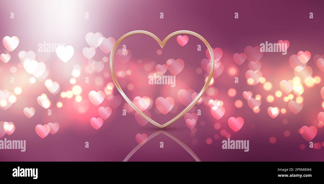 Gold heart design hi-res stock photography and images - Alamy