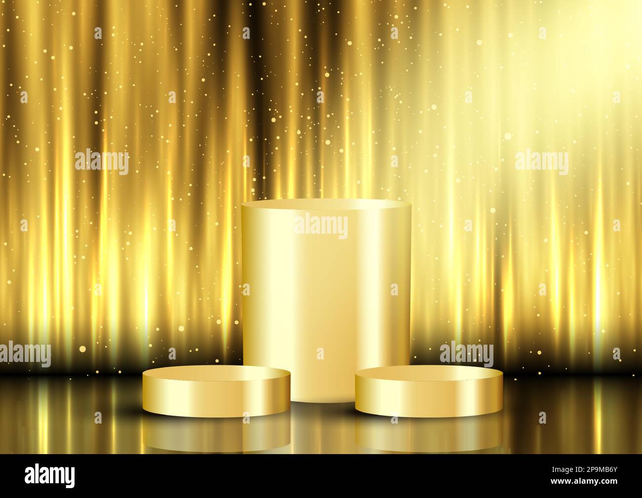 golden display background with empty podiums Stock Vector Image & Art ...