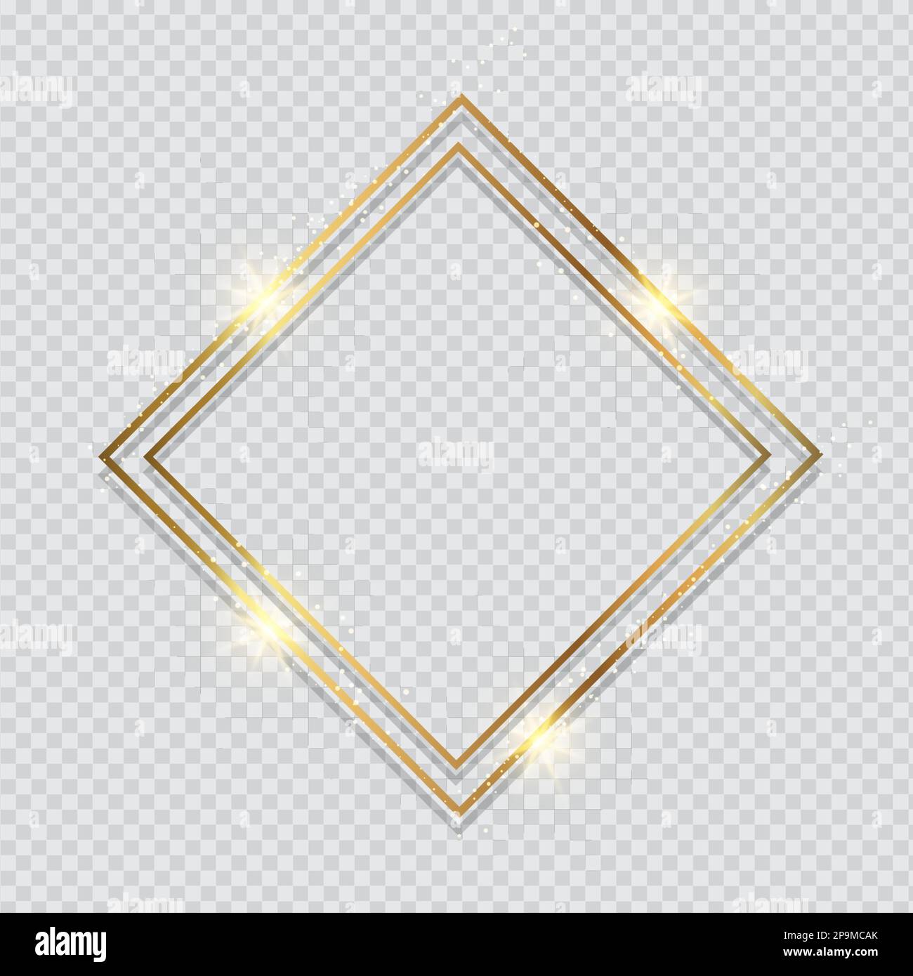 Metallic gold frame on a transparent styled background Stock Vector ...