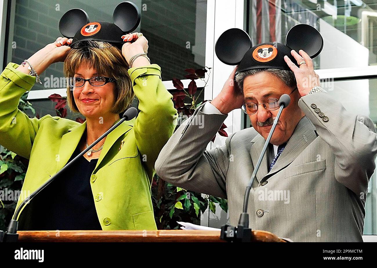 Allegiant Air director of sales John Fenyes, right, and Hagerstown ...