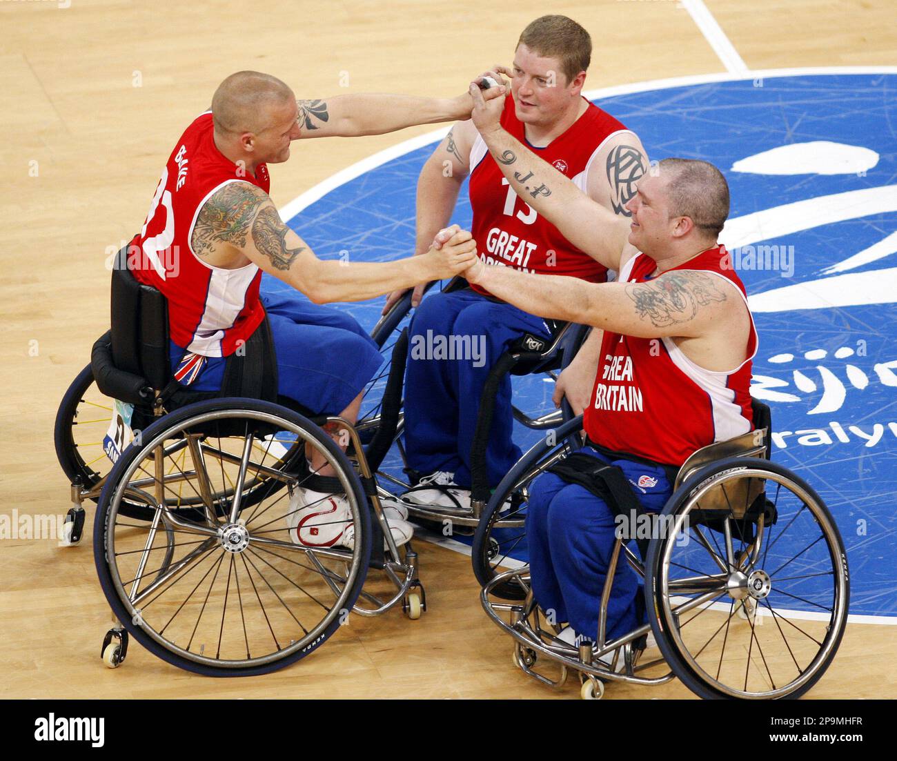 Great Britain's Andrew Blake, left, Peter Finbow, center, and Jon ...