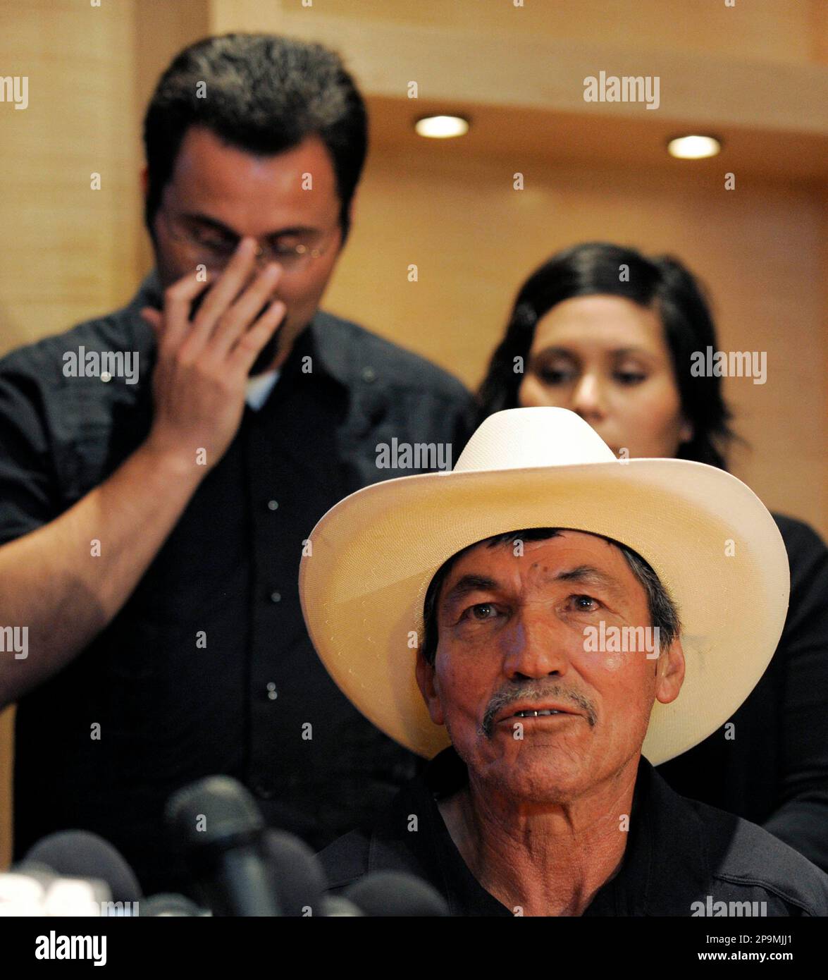 Juvenal Magdaleno, father of Aida Magdaleno, 19, speaks during a news ...
