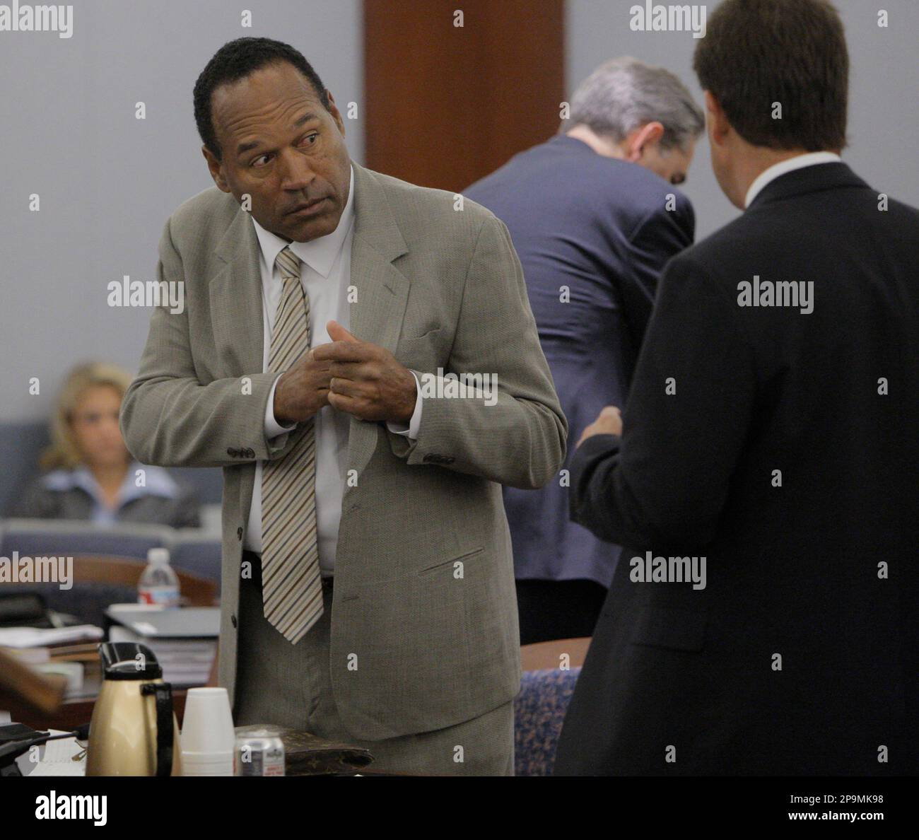 O.J. Simpson, center, appears in court with his attorney Yale Galanter ...