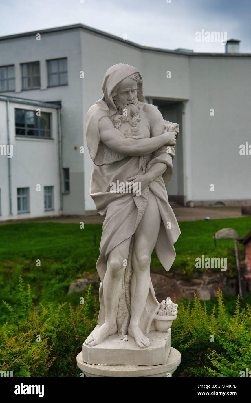 Antique statues of old man in Alleya Statuy of Ermitazh-Vyborg, Vyborg ...