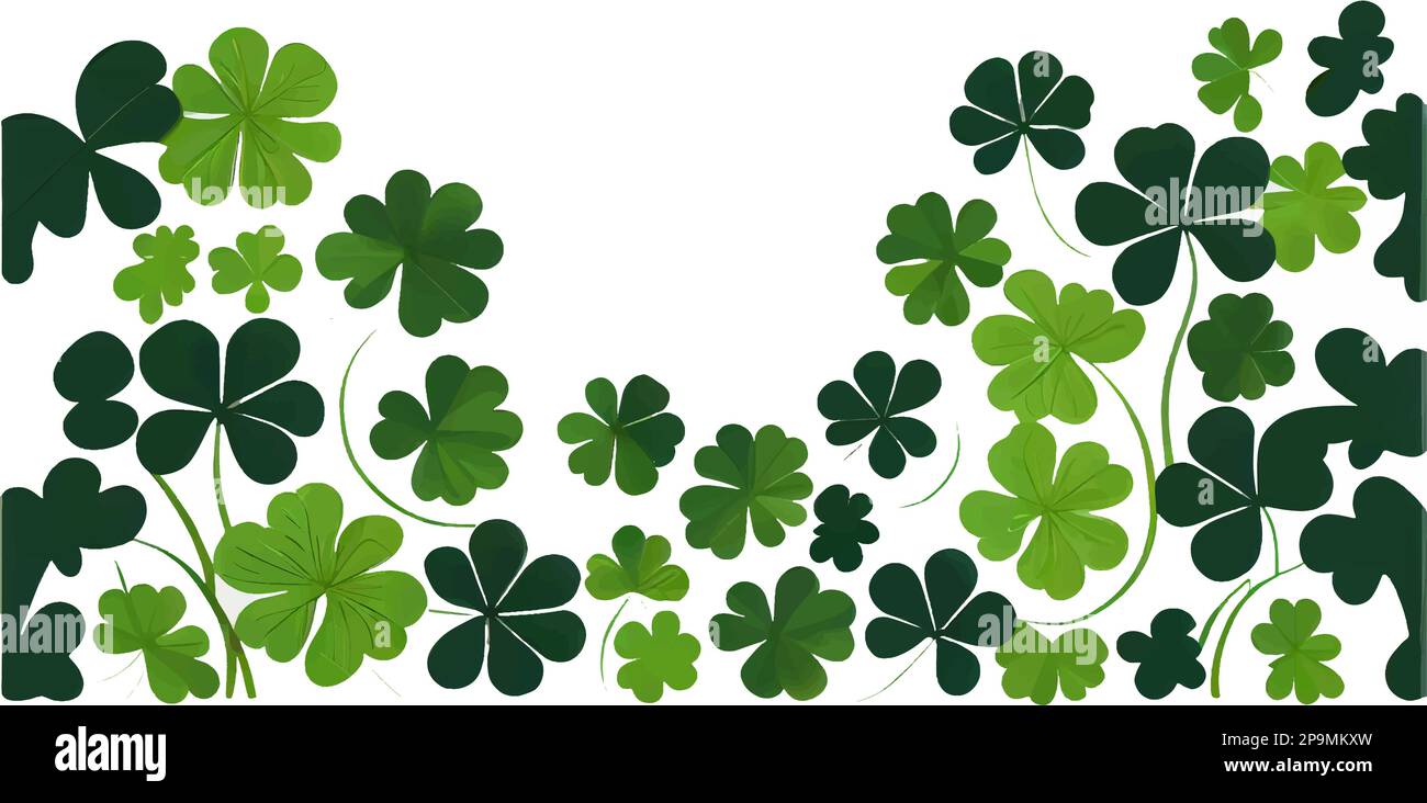 set vector illustration of green clover leaf isolate background Stock ...