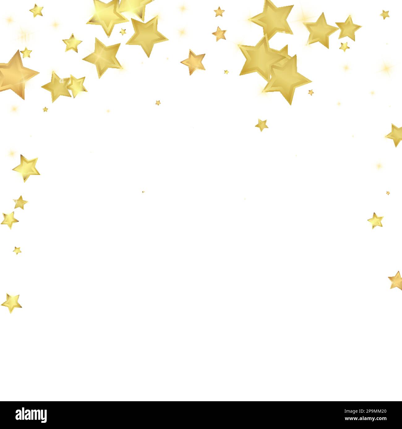 Magic stars vector overlay. Gold stars scattered around randomly ...