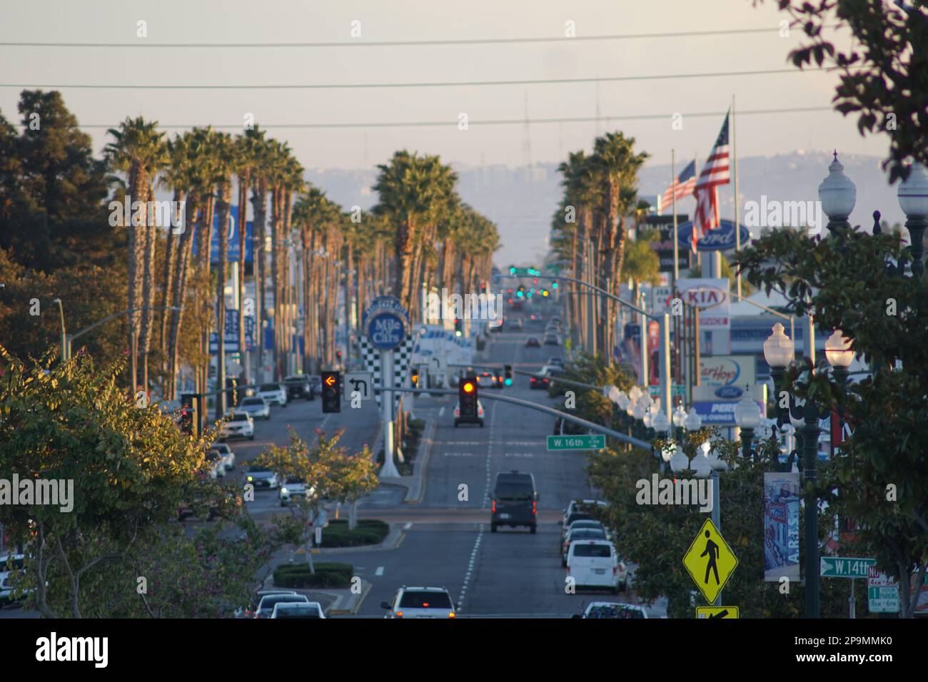 National City Boulevard facing south, with Tijuana, BC Mexico in the ...