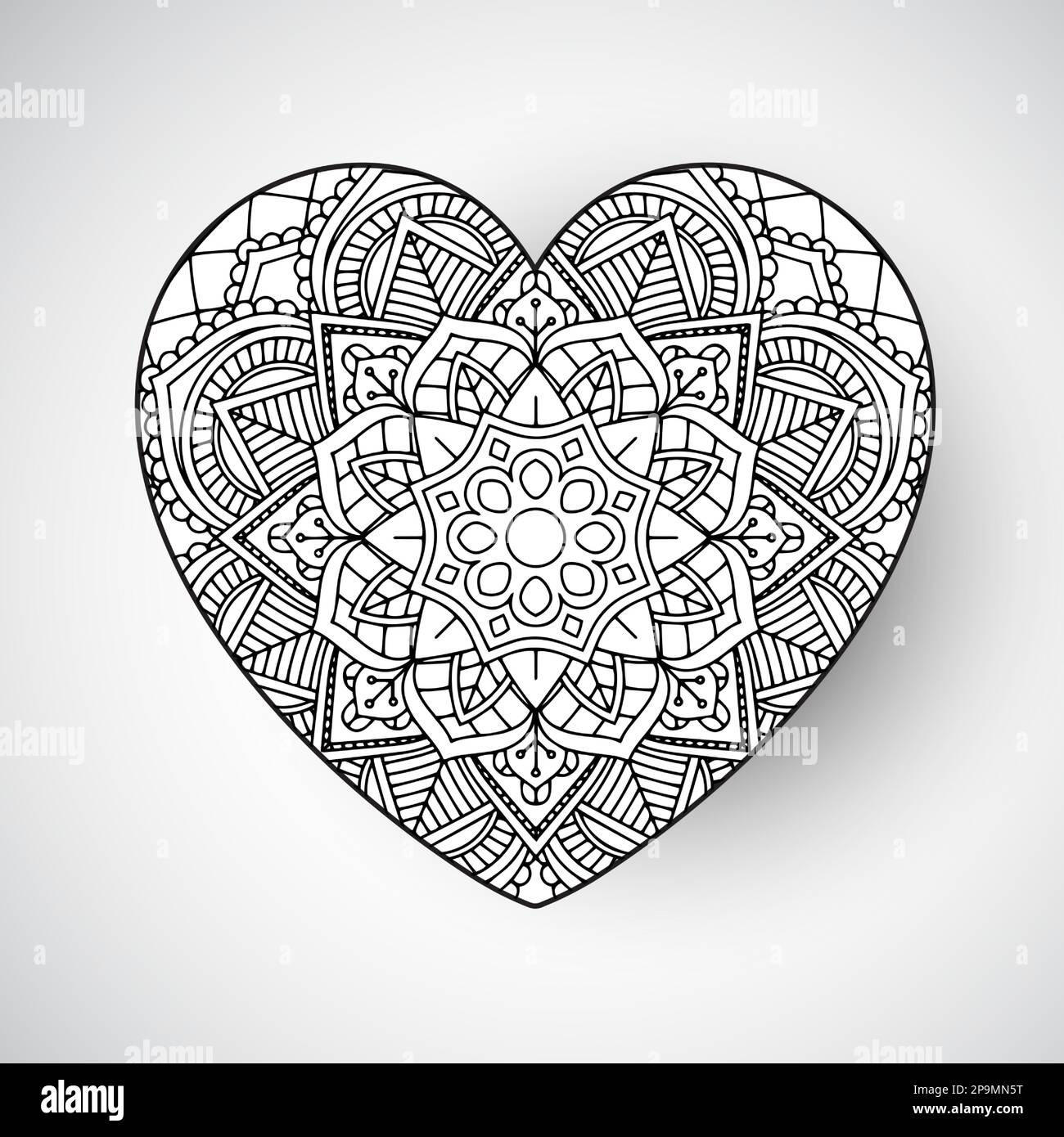 Decorative background with a heart shaped mandala design Stock Vector ...