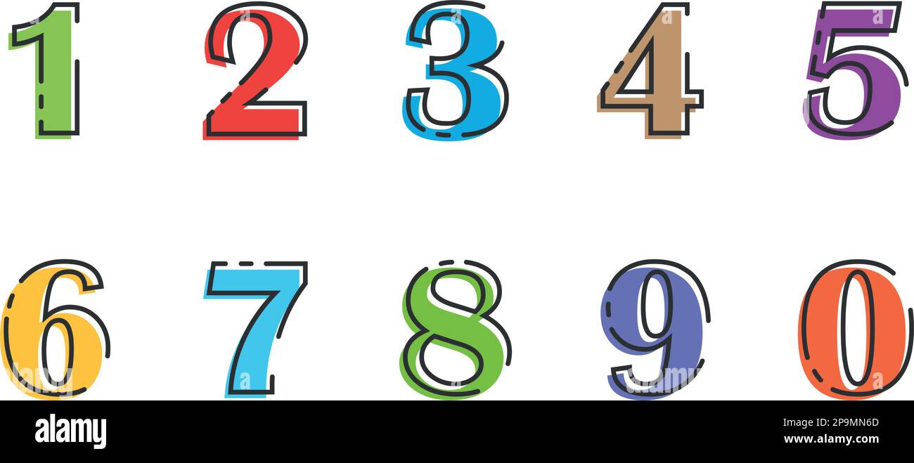 Numbers font icon in flat style. Typography vector illustration on ...