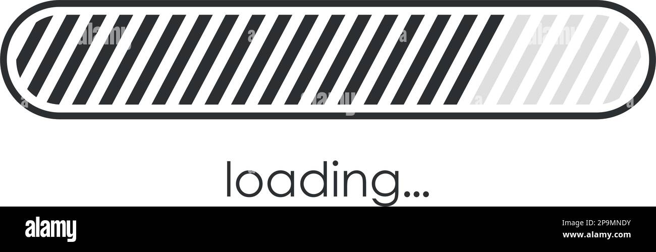 Loading bar icon in flat style. Progress indicator vector illustration on isolated background ...