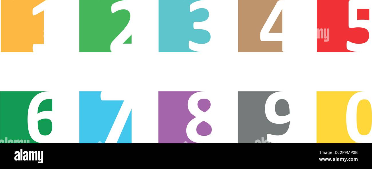 Numbers font icon in flat style. Typography vector illustration on ...