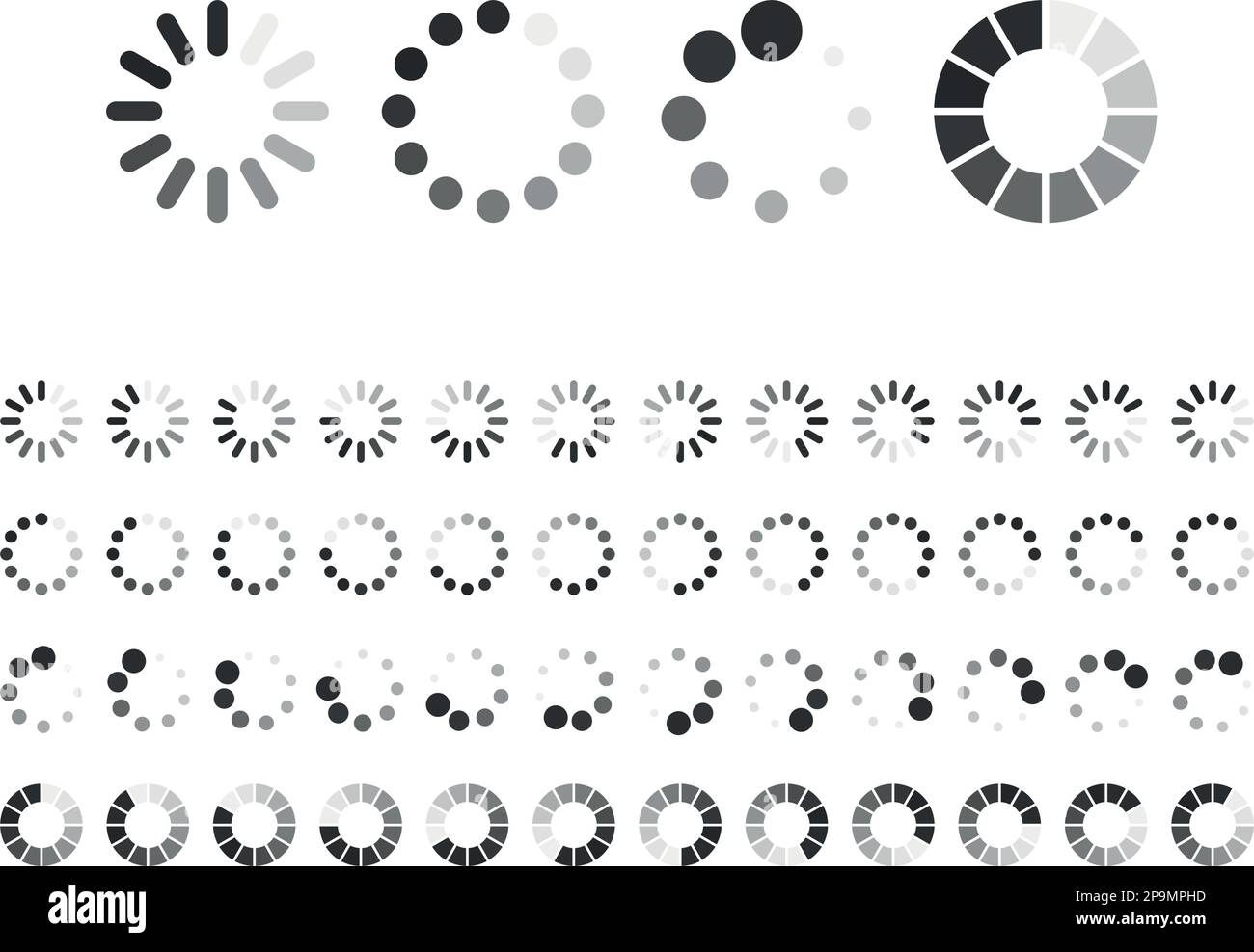 Loading bar icon in flat style. Progress indicator vector illustration ...