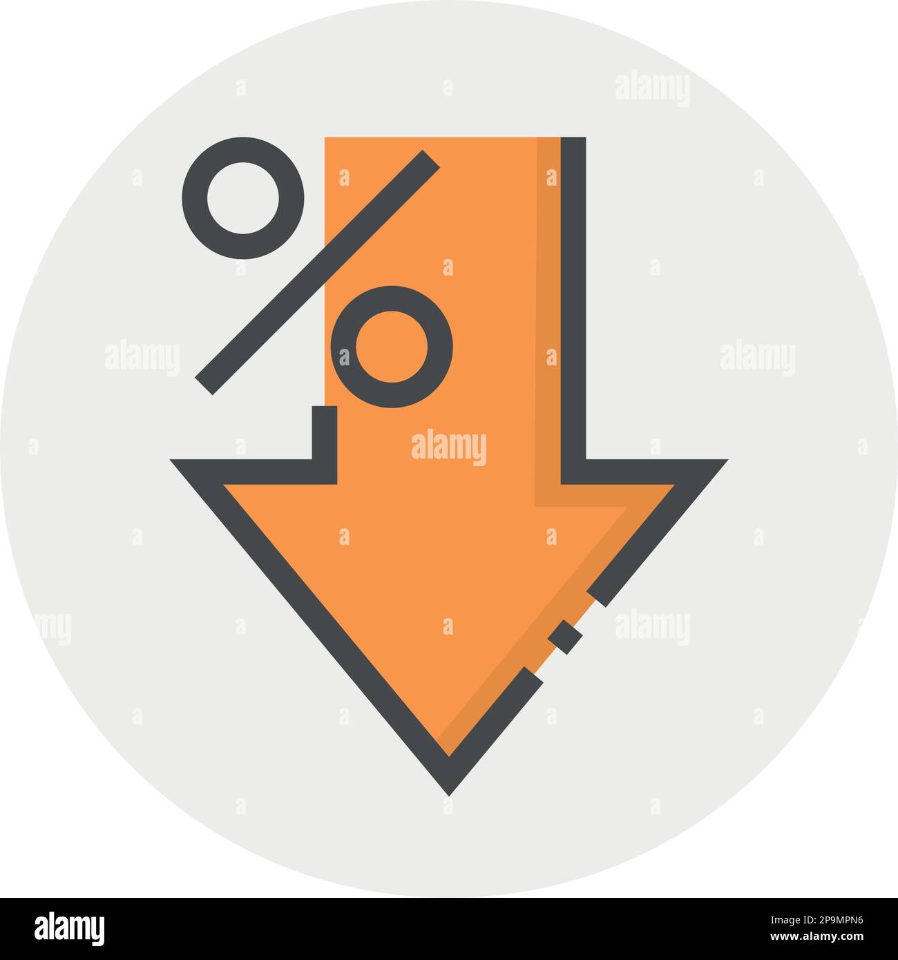 Growth profit icon in flat style. Percentage arrow up and down vector illustration on isolated ...
