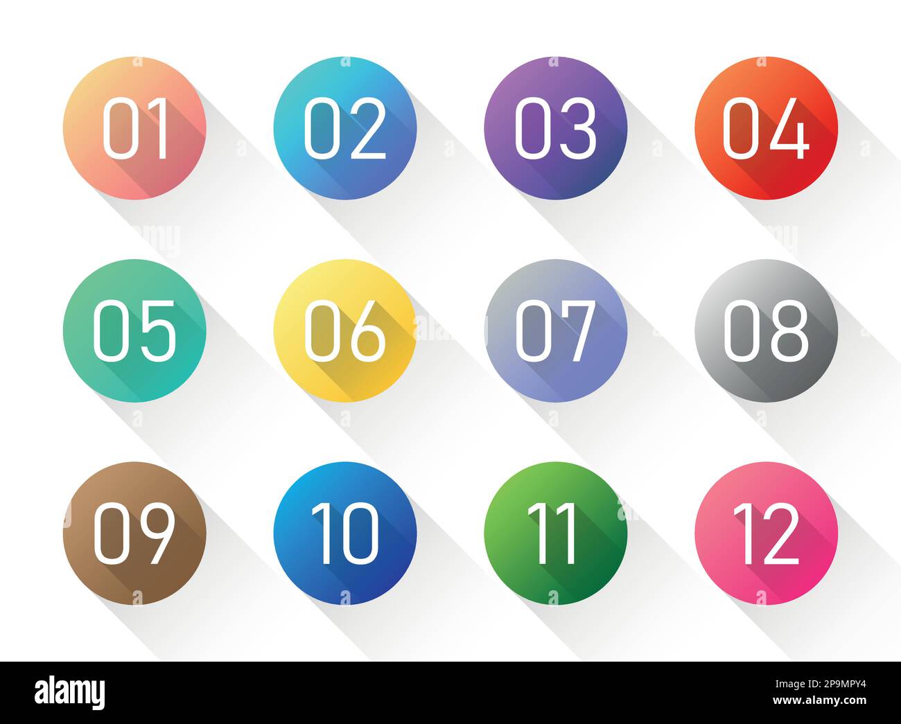 Numbers font icon in flat style. Typography vector illustration on ...