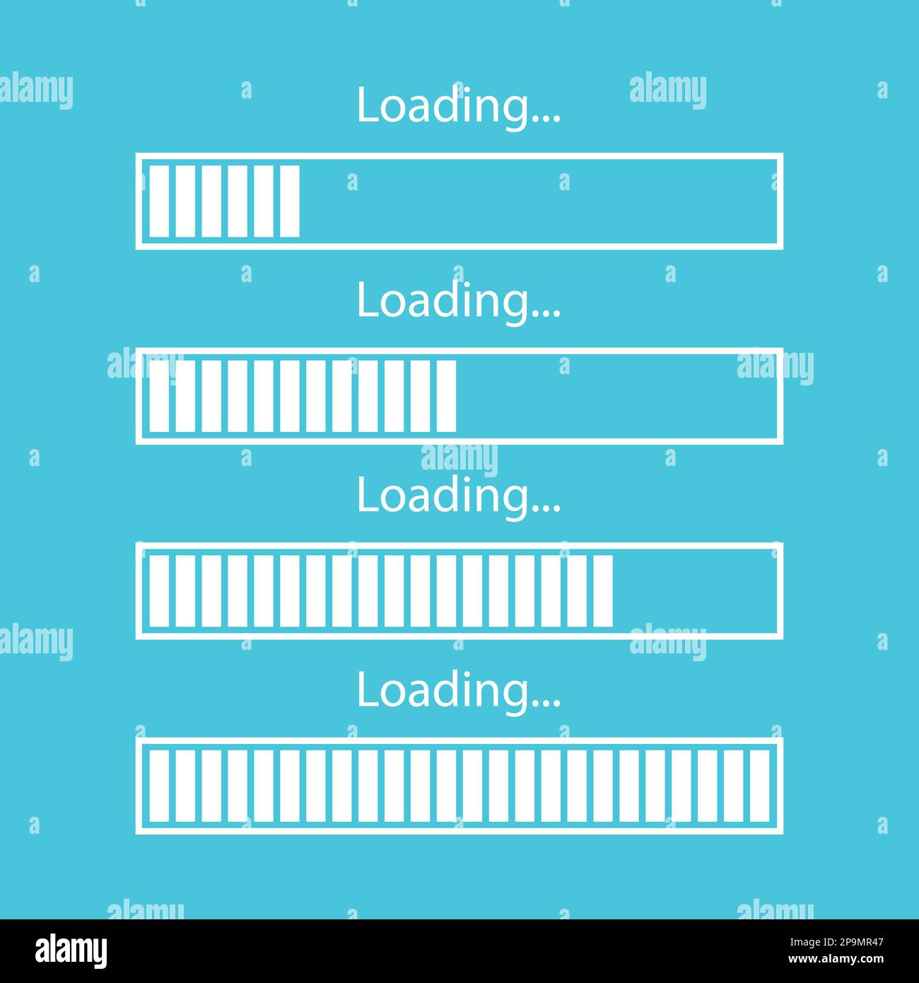 Loading bar icon in flat style. Progress indicator vector illustration ...