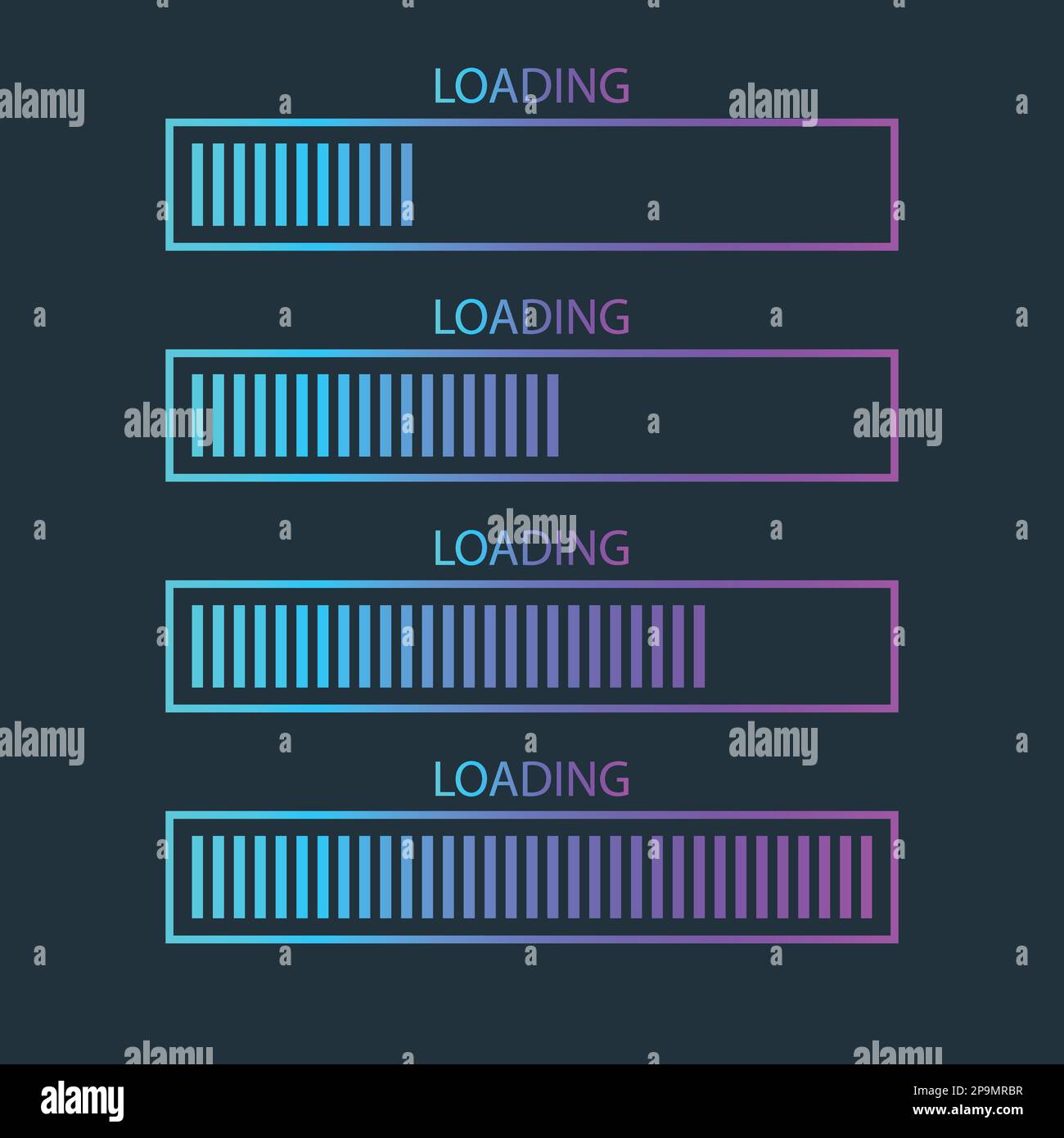 Loading bar icon in flat style. Progress indicator vector illustration ...