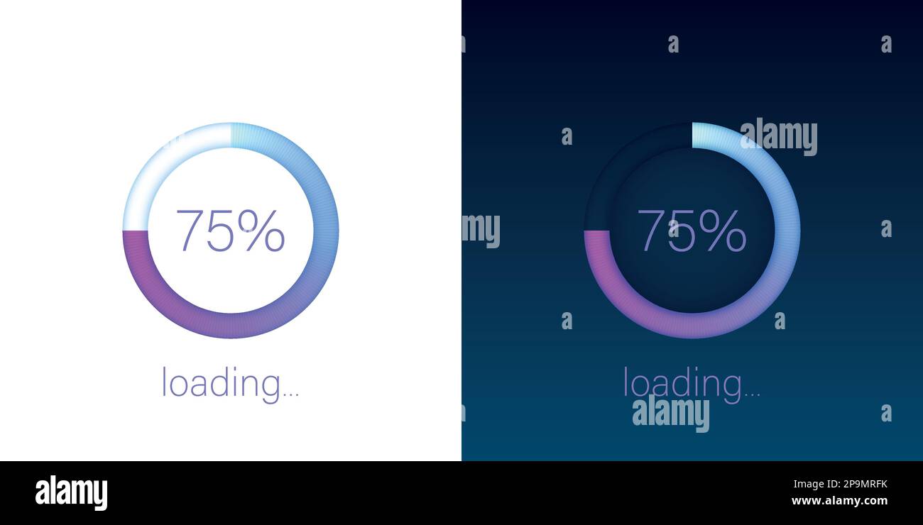 Loading bar icon in flat style. Progress indicator vector illustration ...