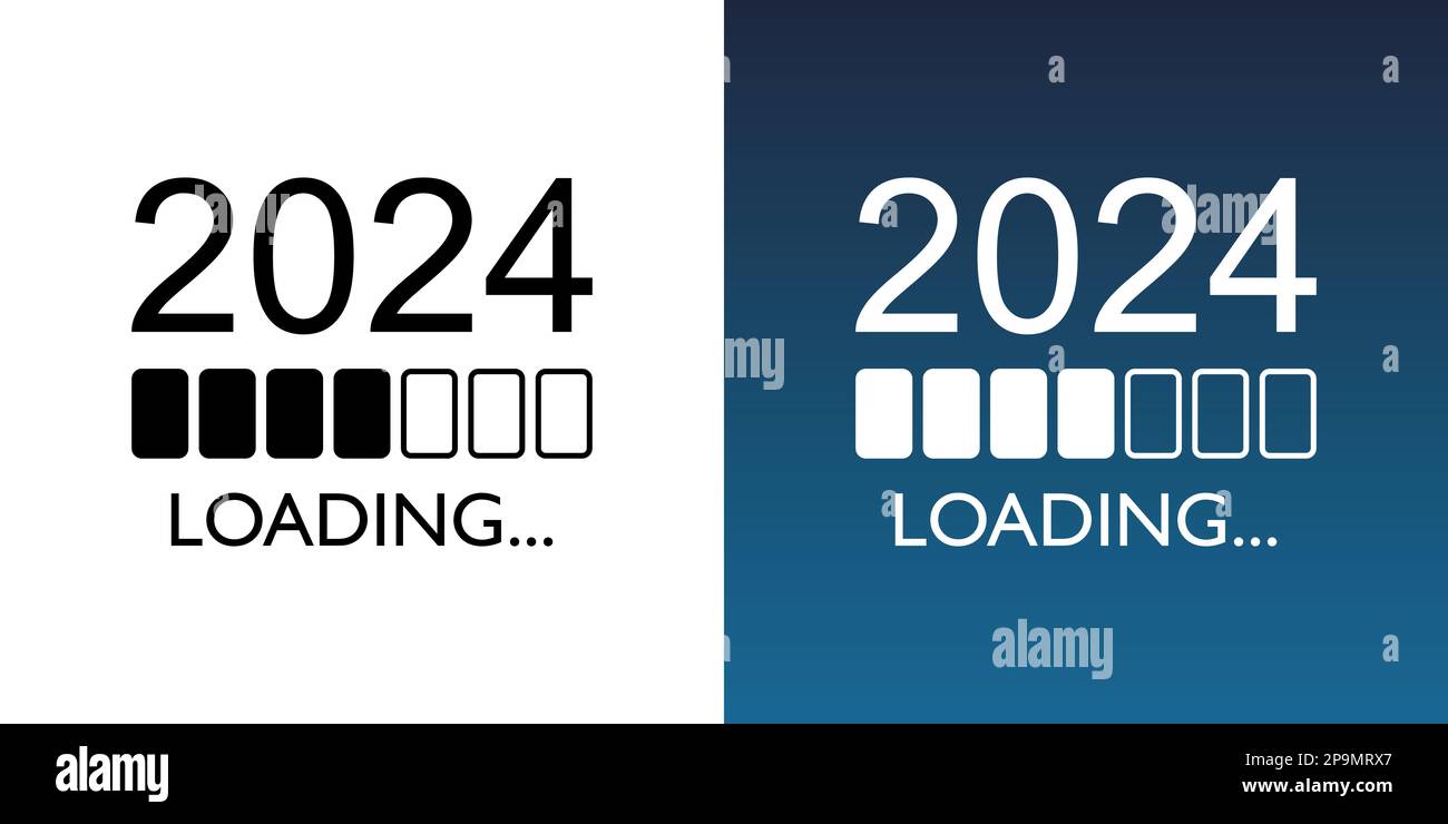 Loading 2024 year icon in flat style. Progress indicator vector ...