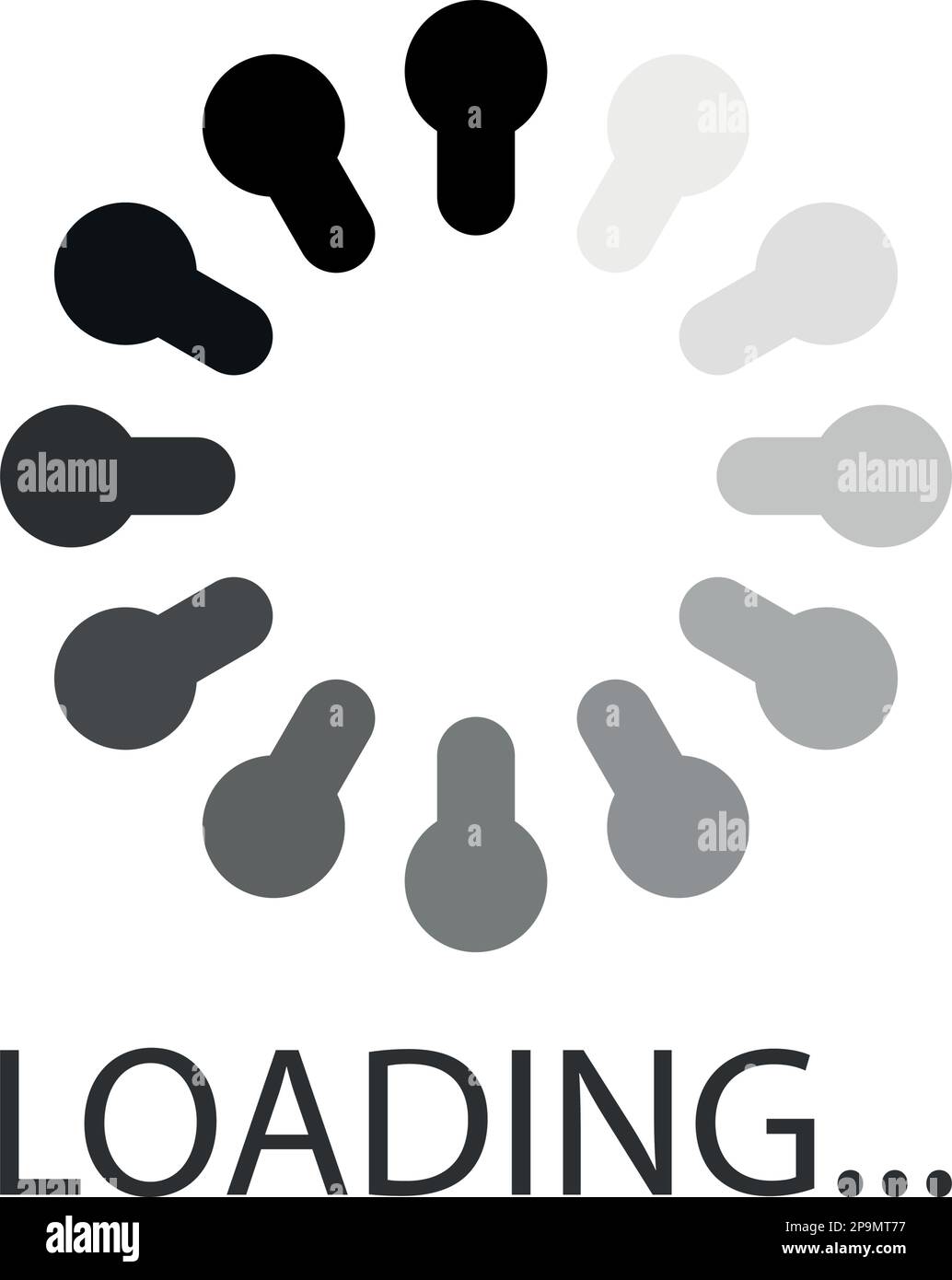 Loading bar icon in flat style. Progress indicator vector illustration on isolated background ...