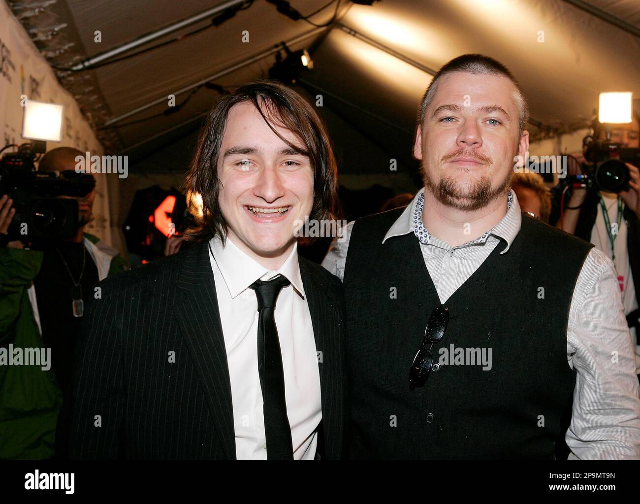 Actors Ciaron Kelly, left, and Steven McCole arrive for the premiere of ...