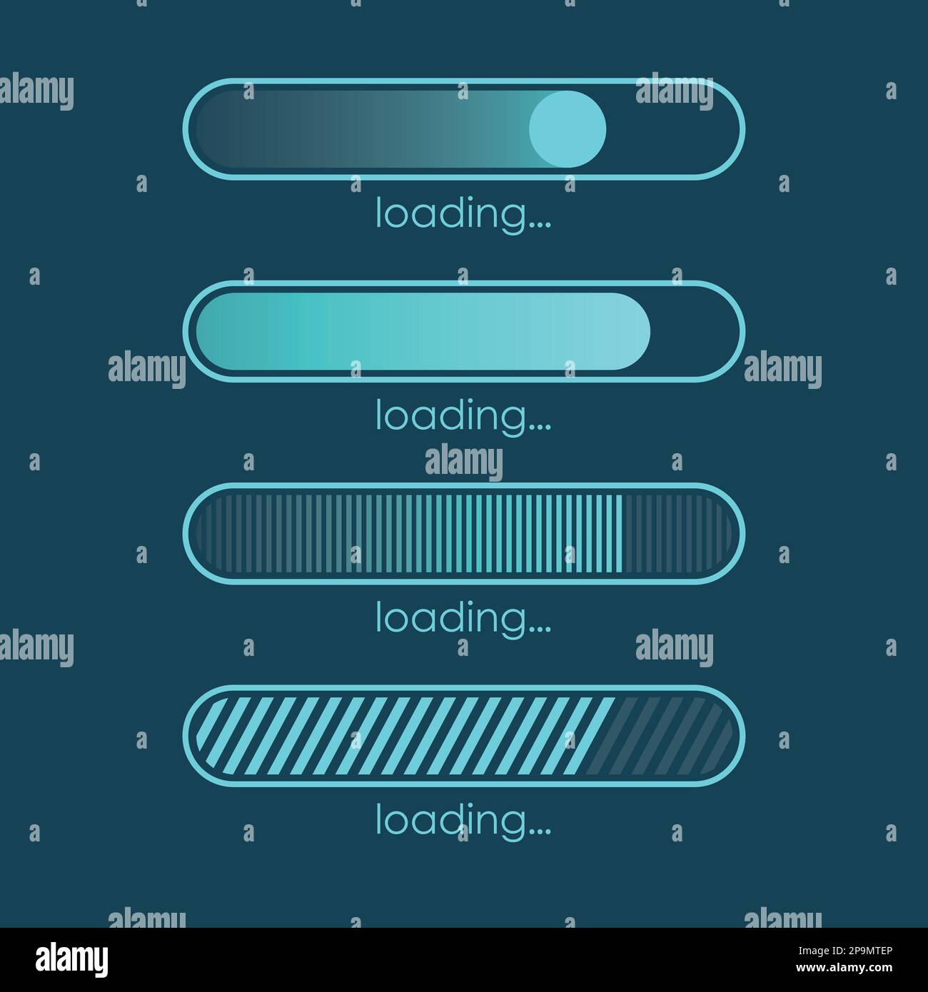 Loading bar icon in flat style. Progress indicator vector illustration ...