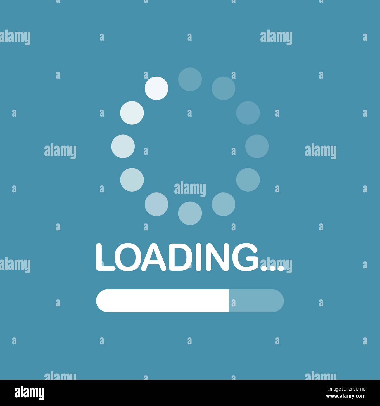 Loading bar icon in flat style. Progress indicator vector illustration ...