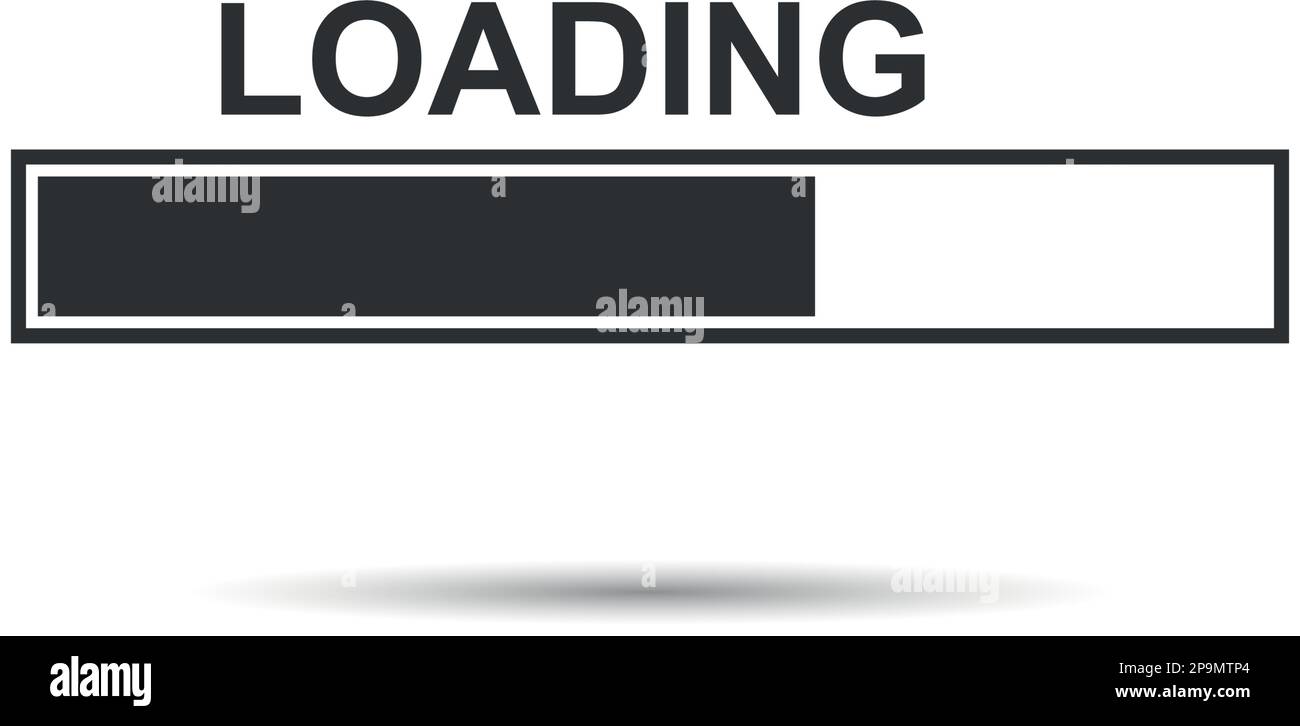 Loading bar icon in flat style. Progress indicator vector illustration ...