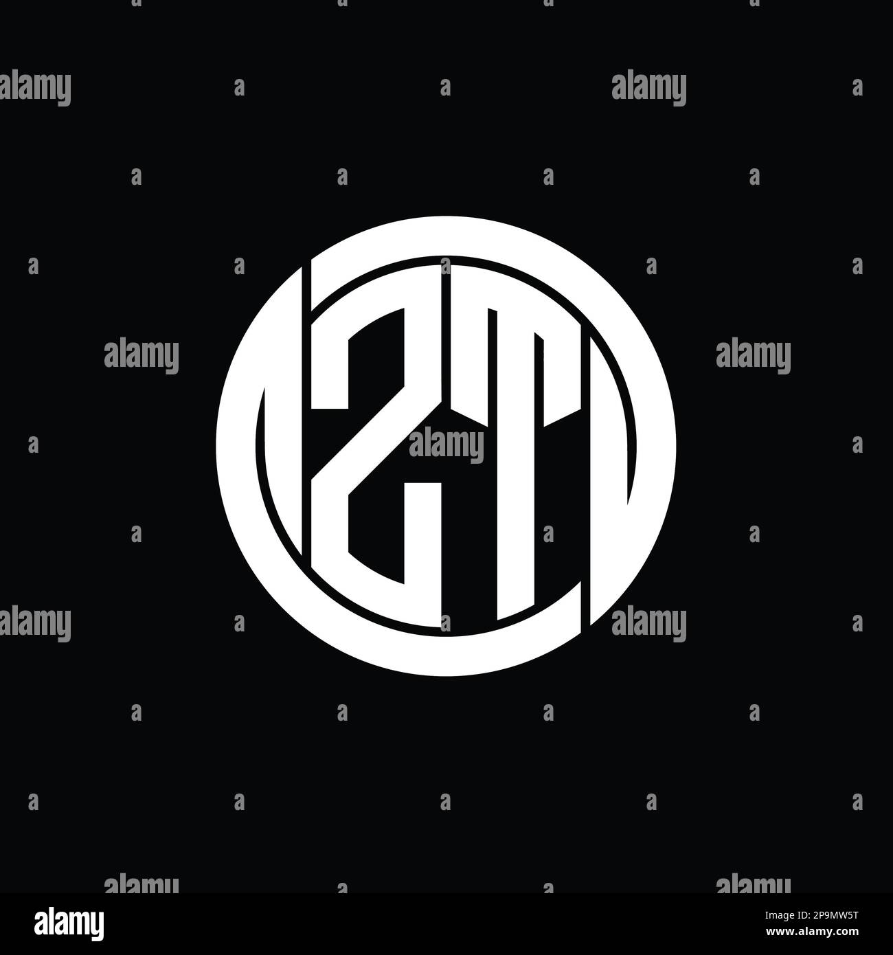 ZT Logo monogram shield inside circle isolated shape vector images design template Stock Photo ...