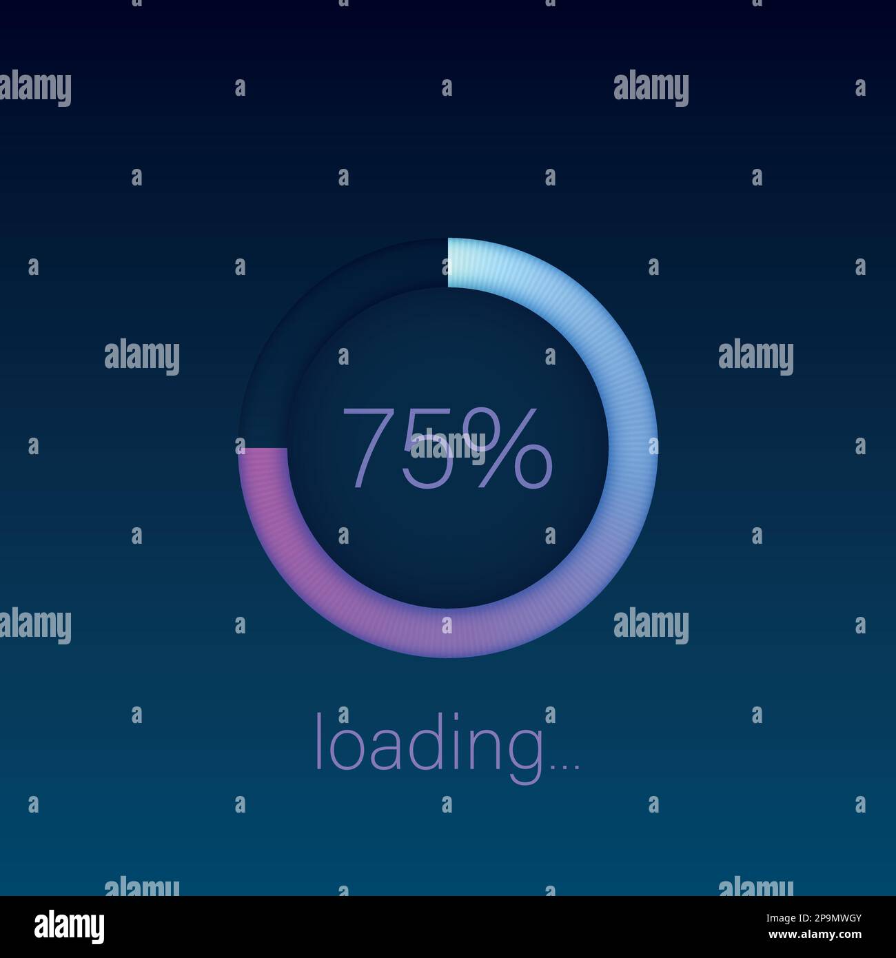 Loading bar icon in flat style. Progress indicator vector illustration ...