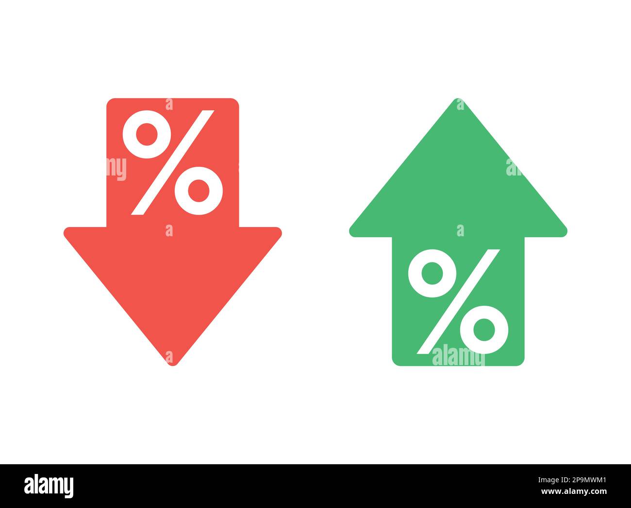 Growth profit icon in flat style. Percentage arrow up and down vector illustration on isolated ...