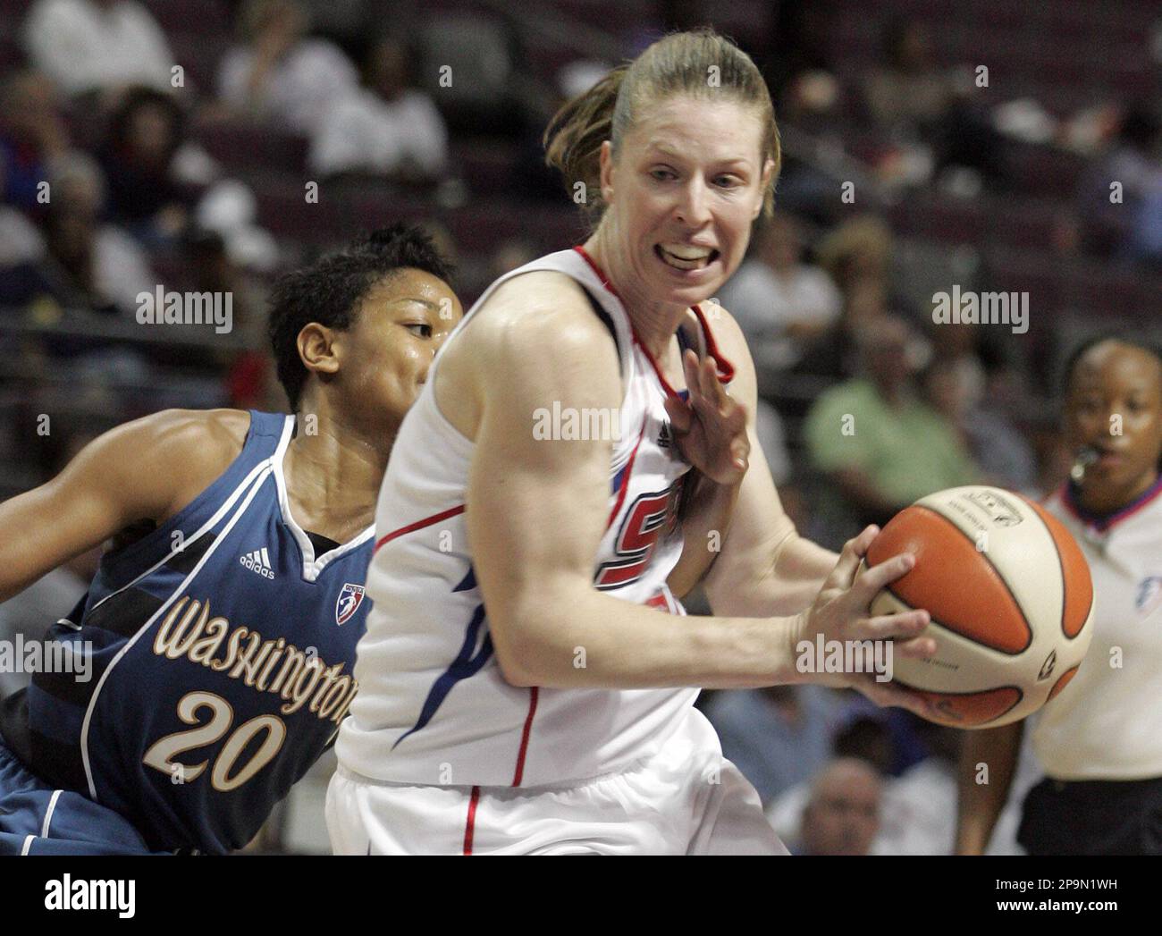 Detroit Shock S Katie Smith Right Shields The Ball From Washington