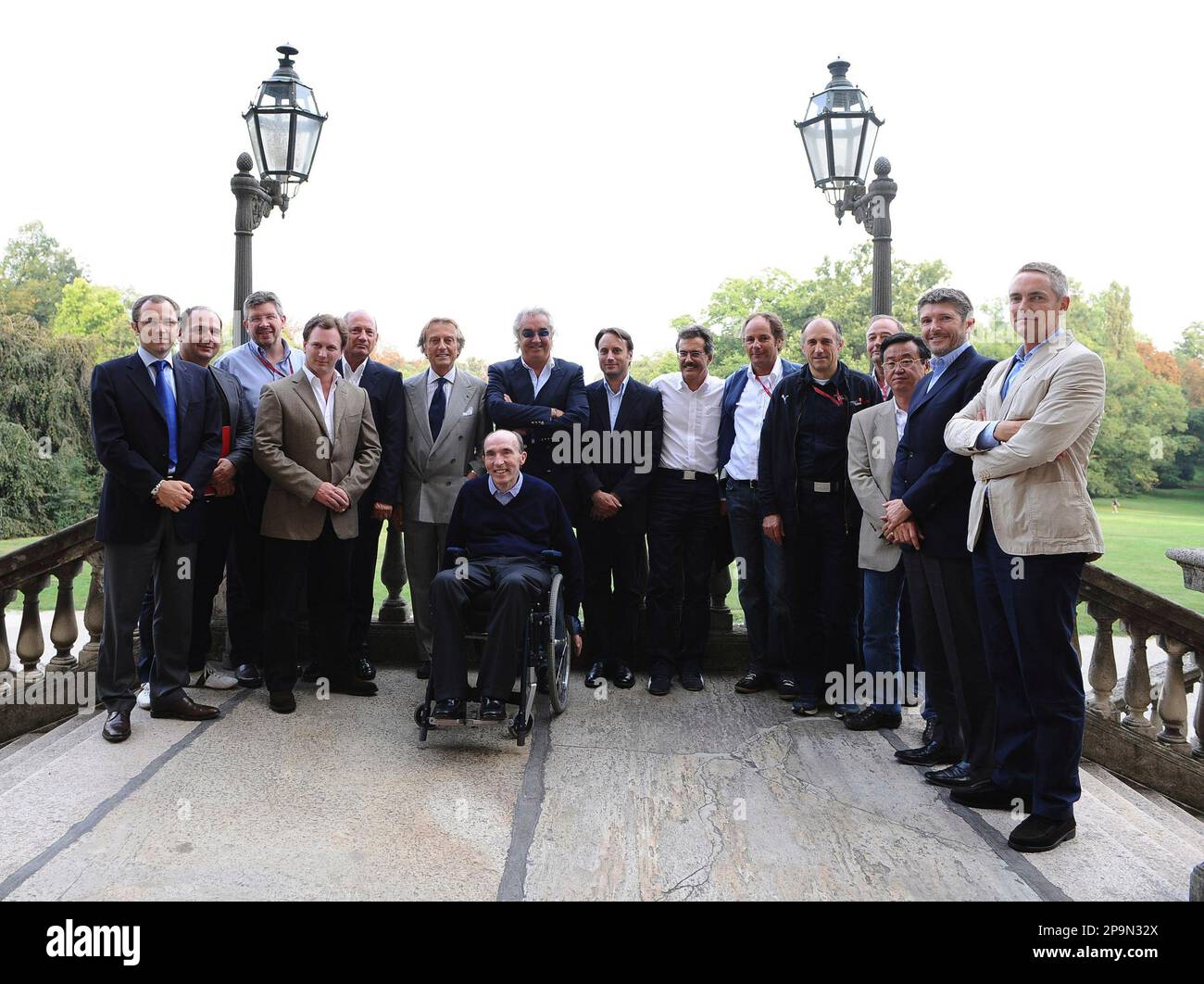 Formula One team managers pose ahead of Sunday's Formula One Grand Prix ...
