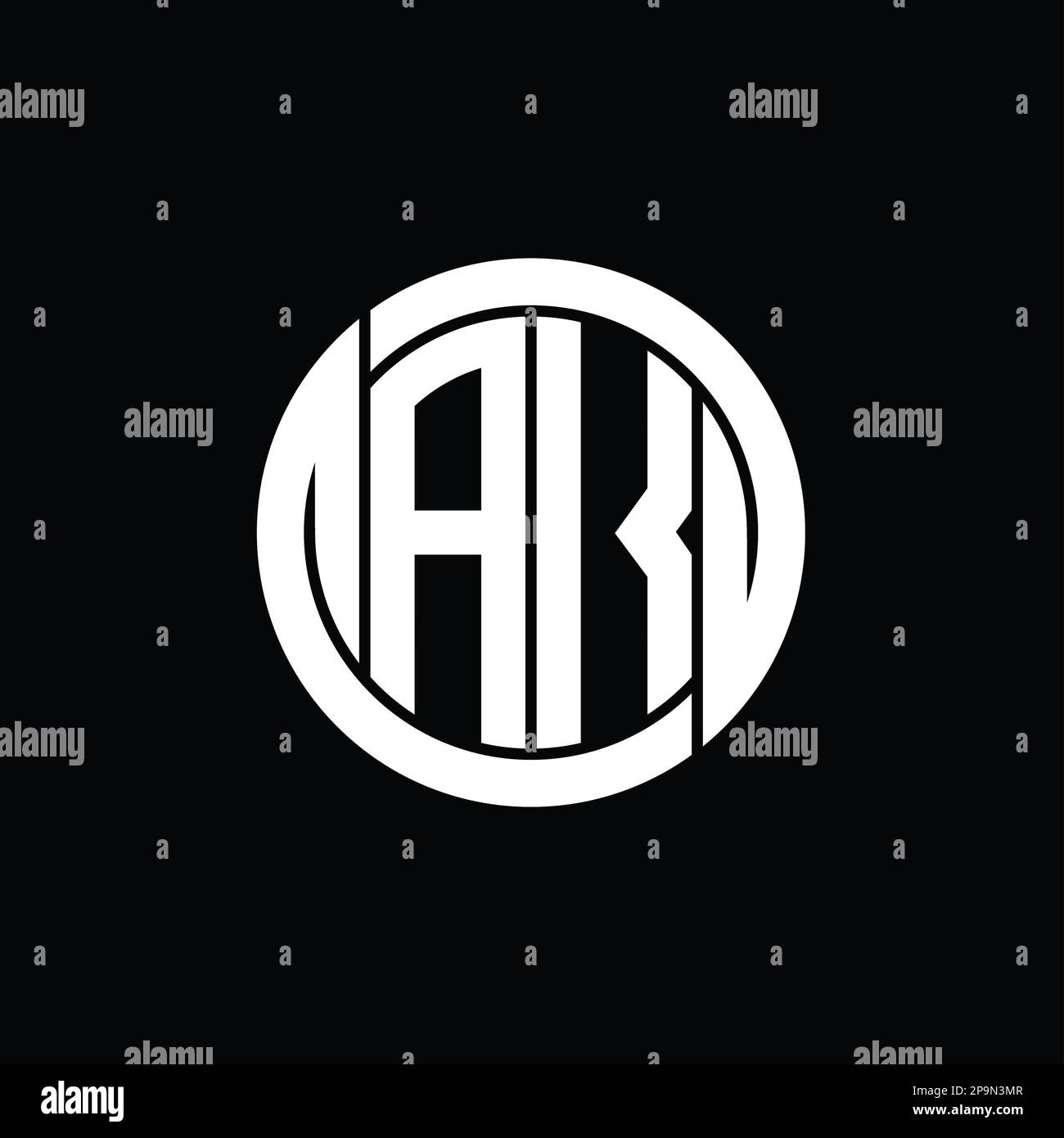 AK Logo monogram shield inside circle isolated shape vector images ...