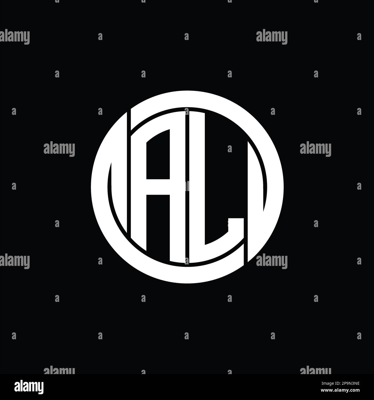 AL Logo monogram shield inside circle isolated shape vector images ...