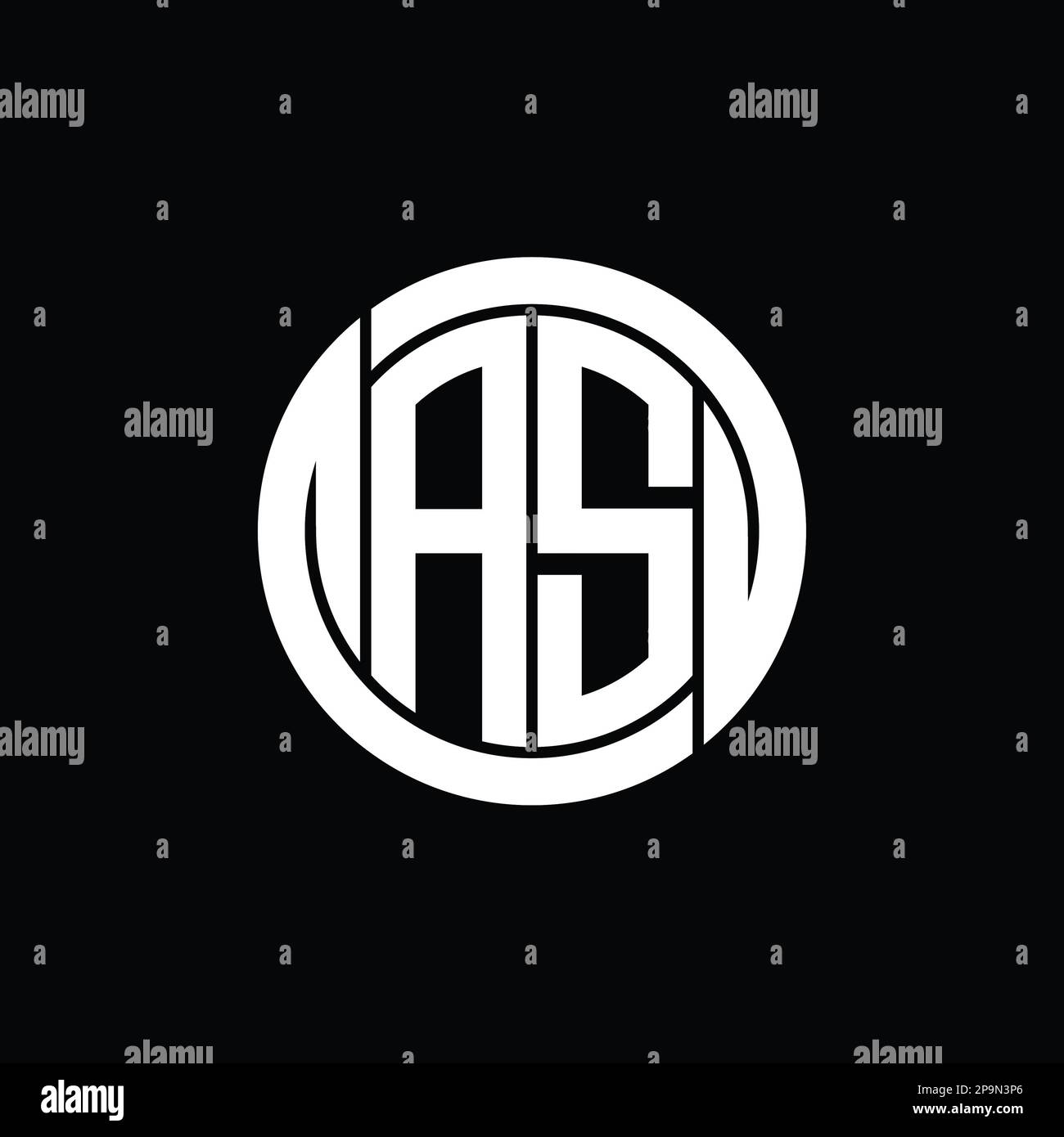 AS Logo monogram shield inside circle isolated shape vector images ...