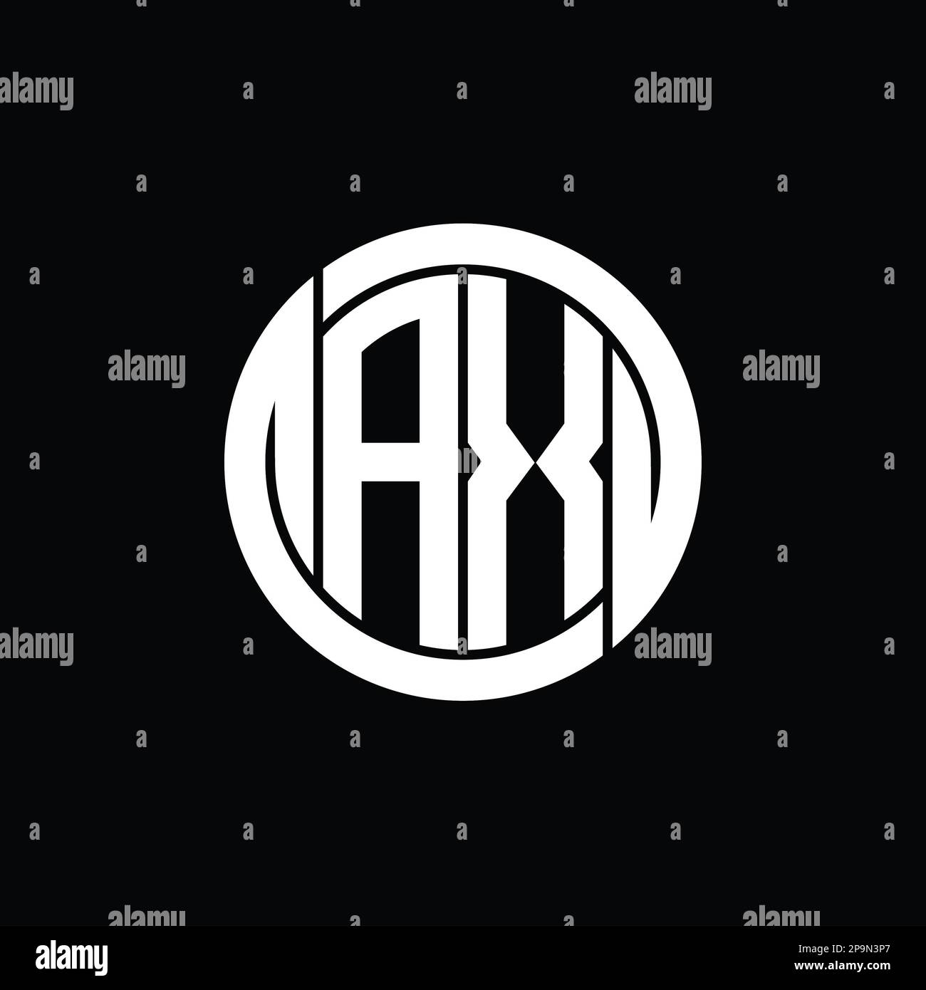 AX Logo monogram shield inside circle isolated shape vector images ...