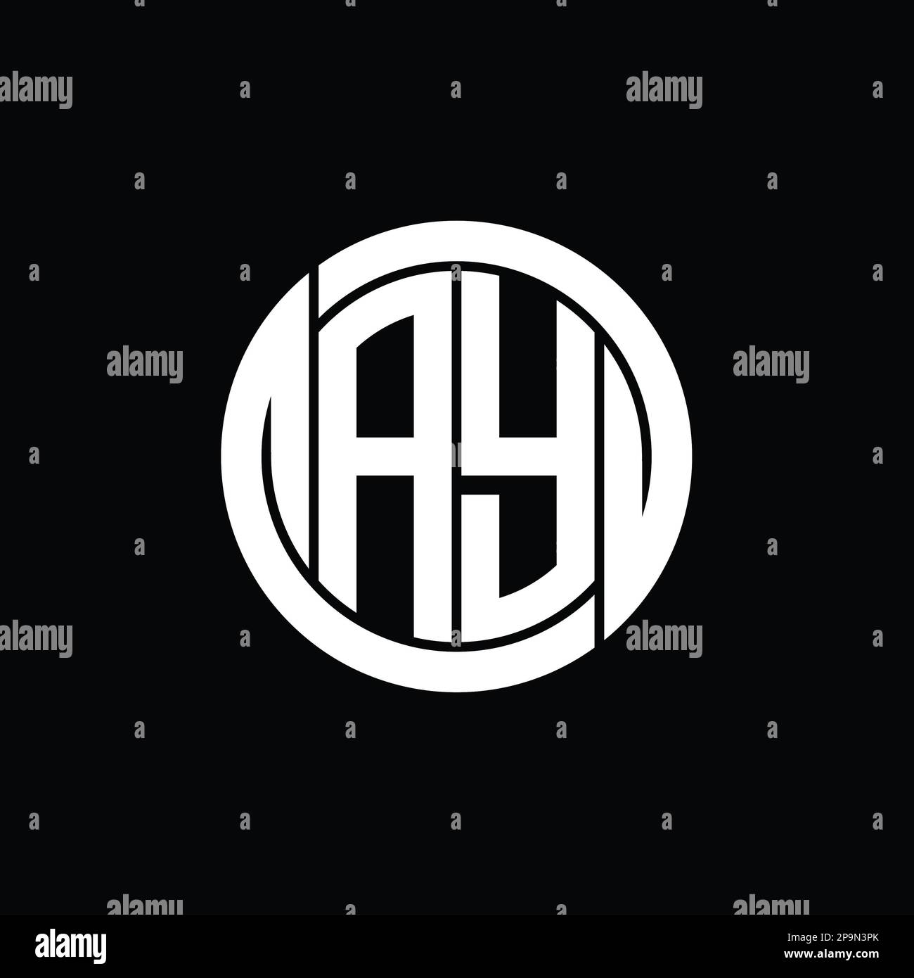 AY Logo monogram shield inside circle isolated shape vector images ...