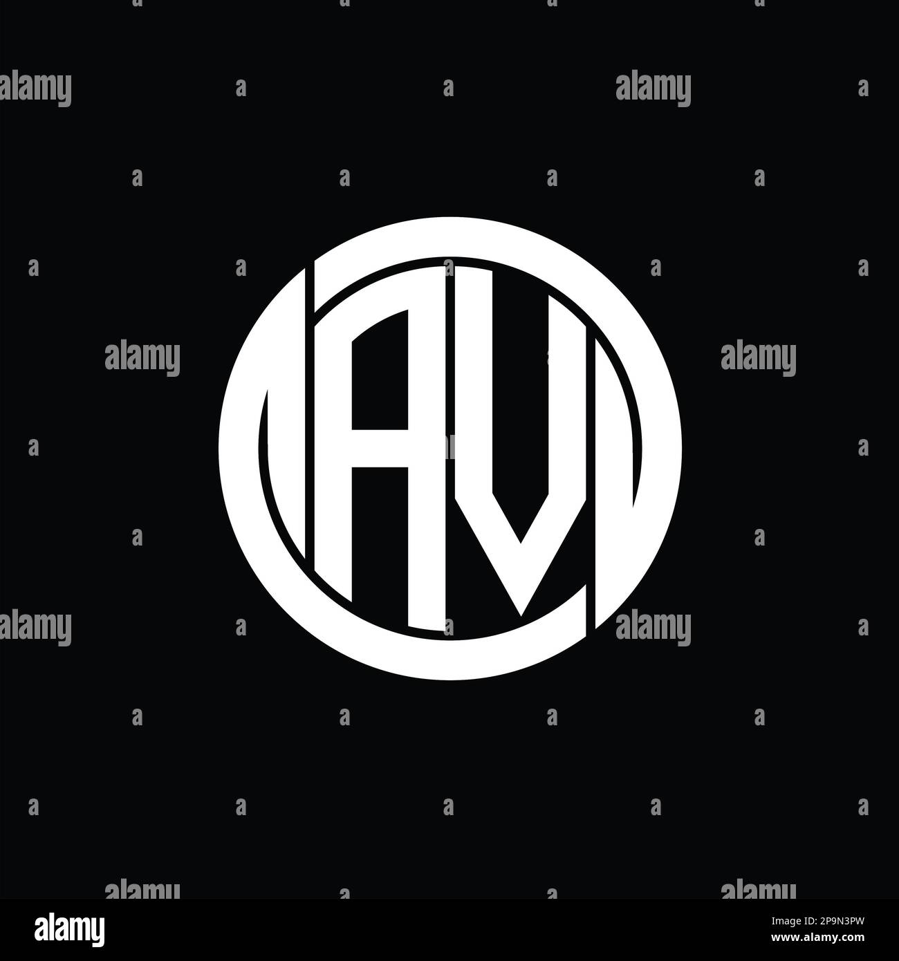 AV Logo monogram shield inside circle isolated shape vector images ...